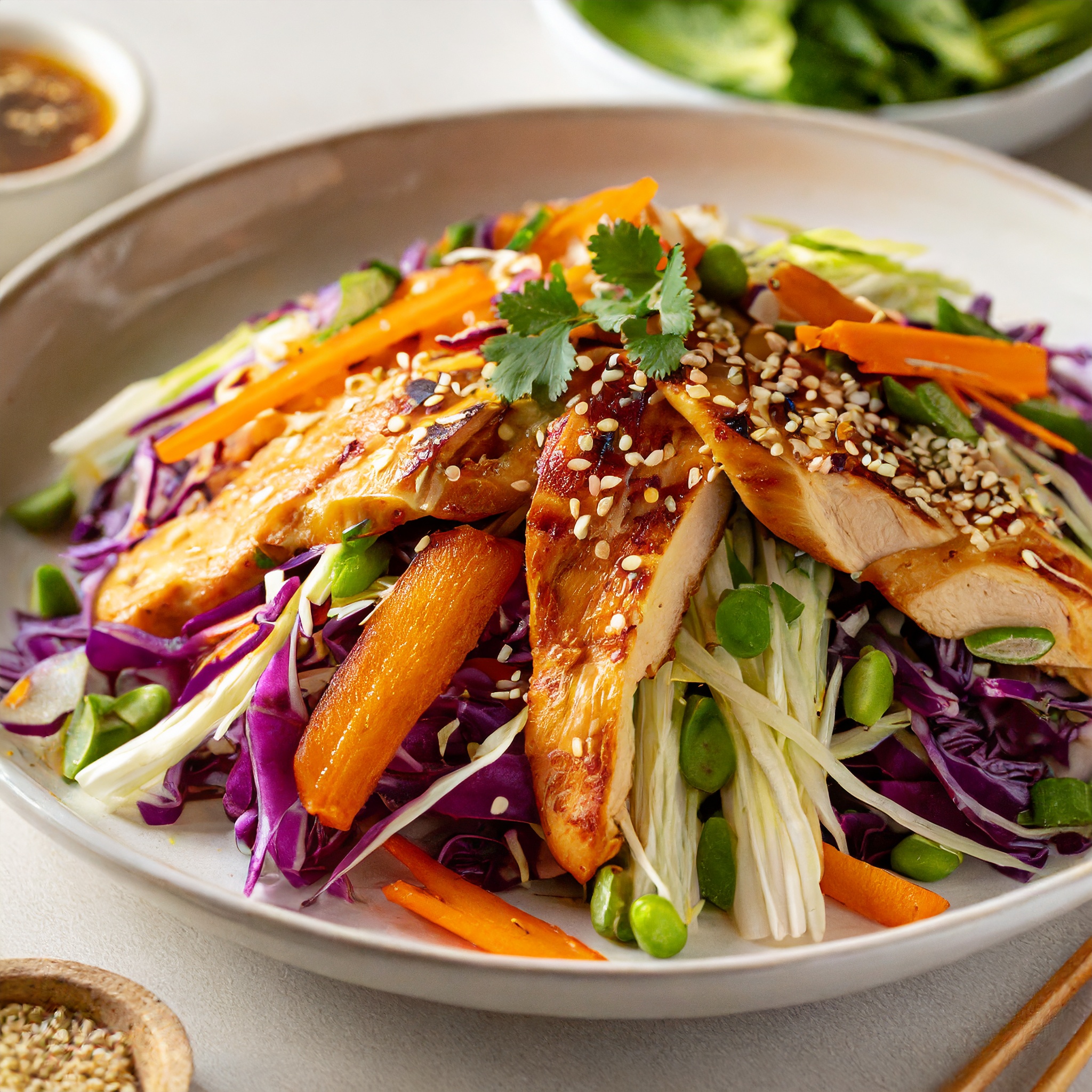 Recette de Salade asiatique de chou nappa au poulet grillé