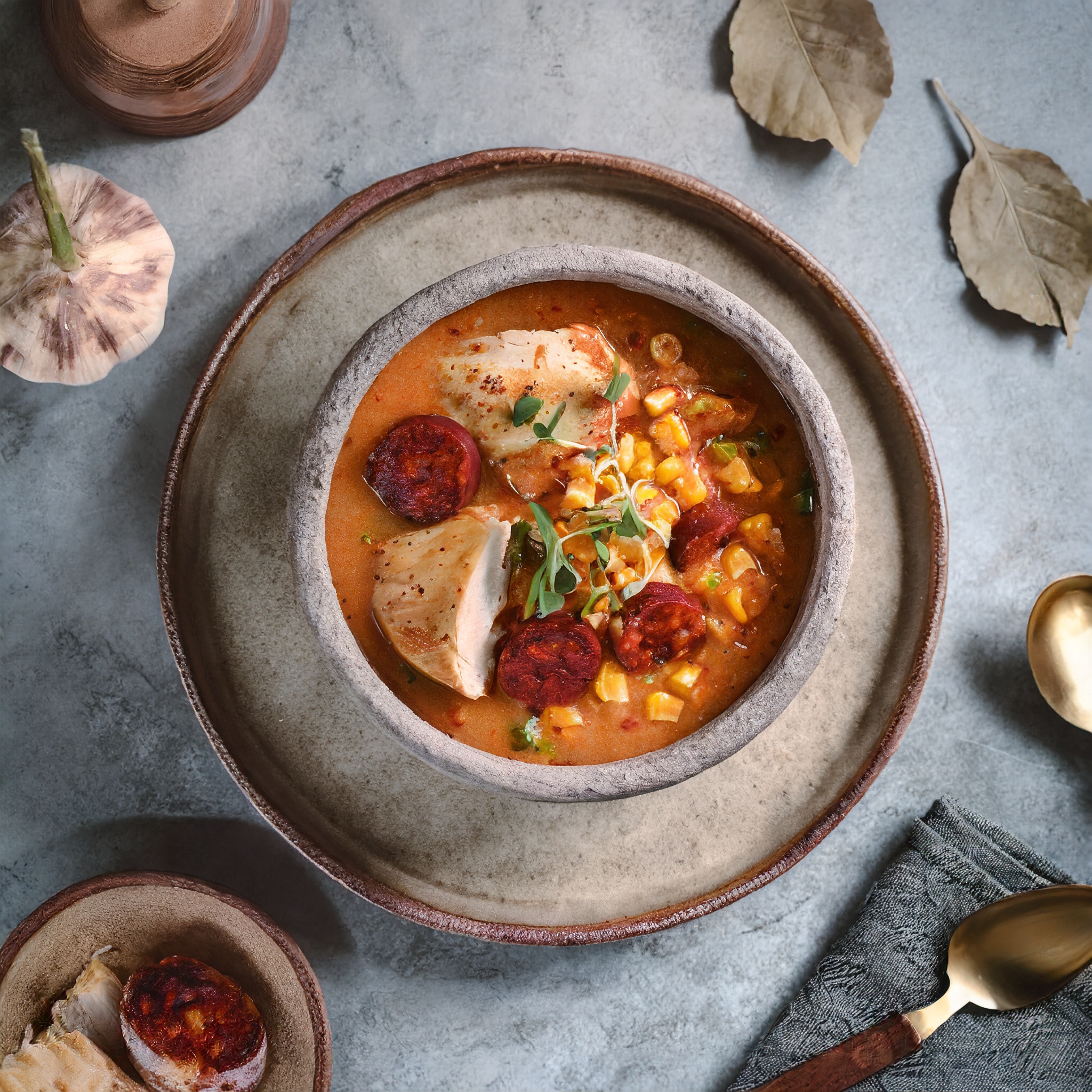 Recette de Chaudrée de poulet, maïs & chorizo