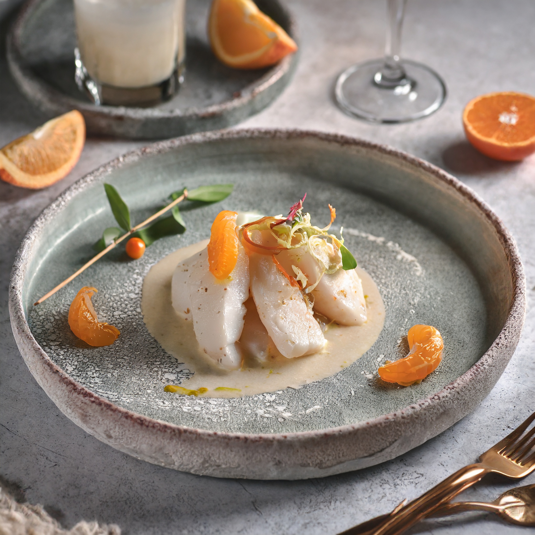 Recette de Ceviche de flétan au lait de coco & clémentine