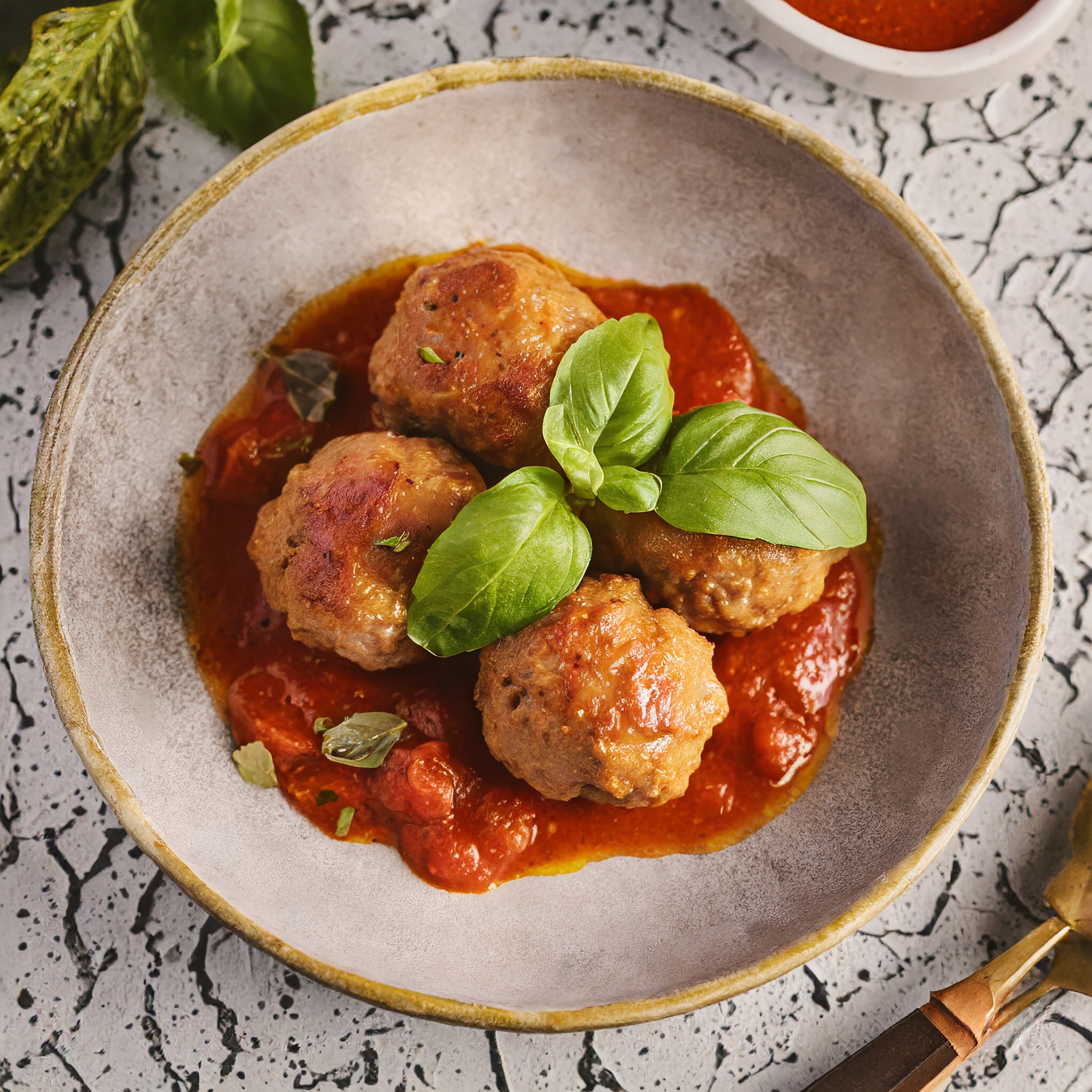 Recette de Polpettes de veau & sauce tomate au basilic