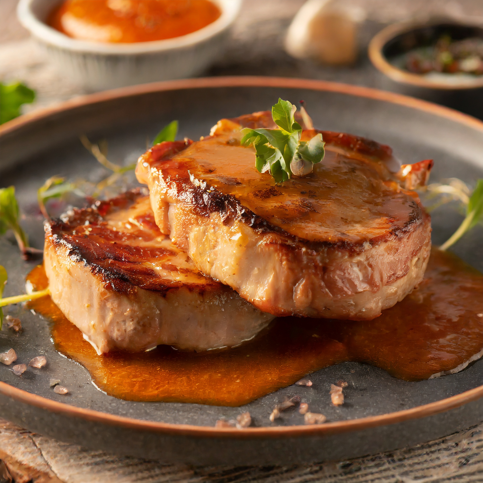 Recette de Côtelettes de porc, sauce crue au paprika