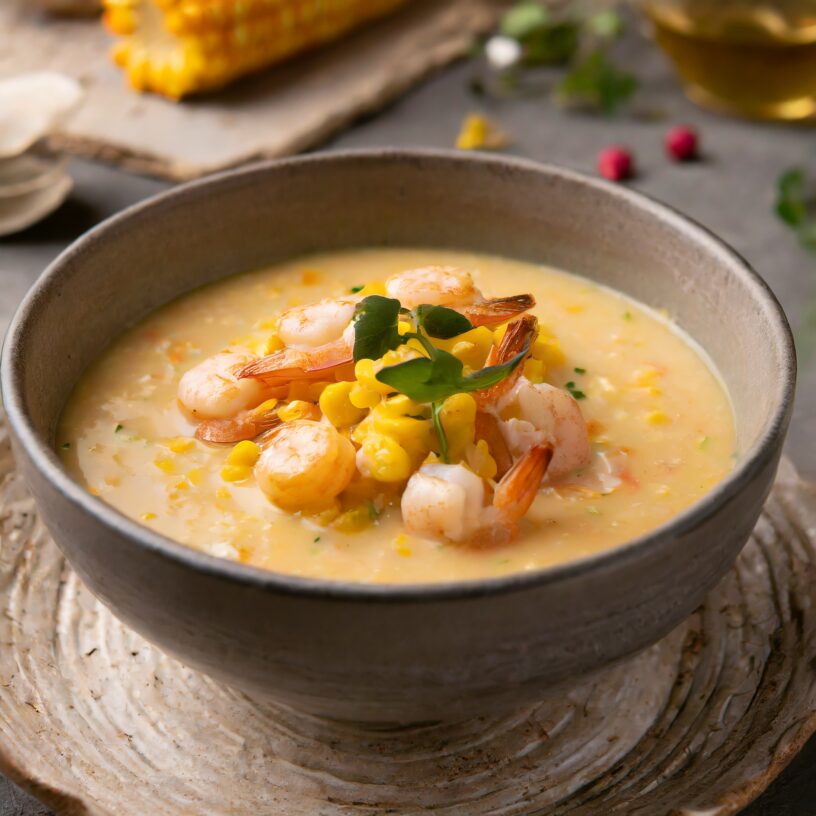 Recette de Chaudrée de maïs aux crevettes
