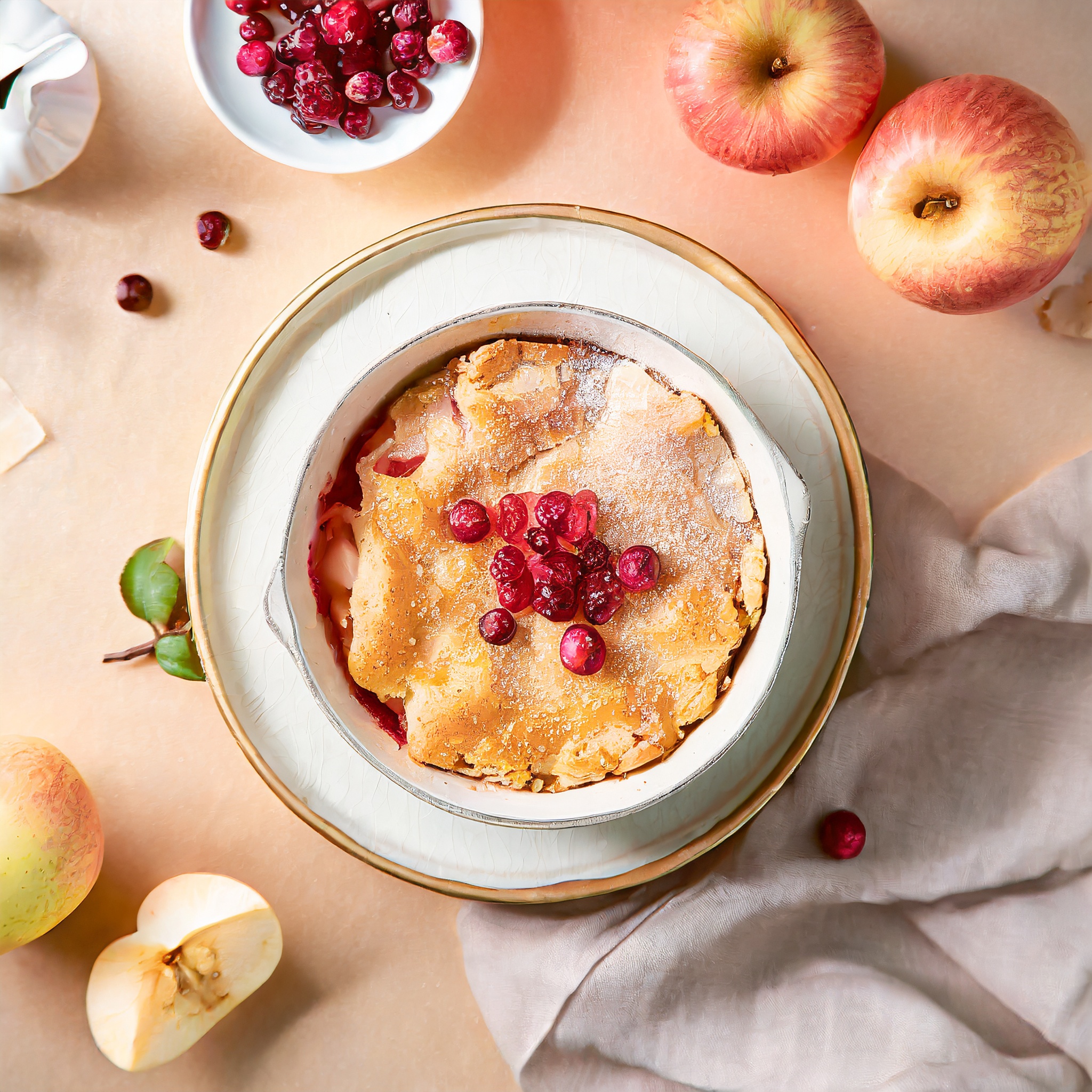 Recette de Croustade aux pommes et aux canneberges