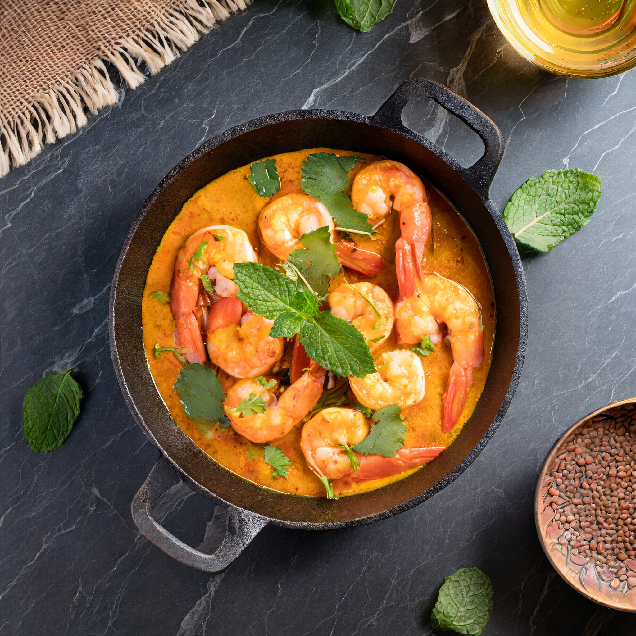Recette de Cari rouge express de crevettes